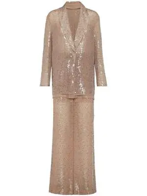 Brunello Cucinelli Sequinned Silk Single-breasted Suit