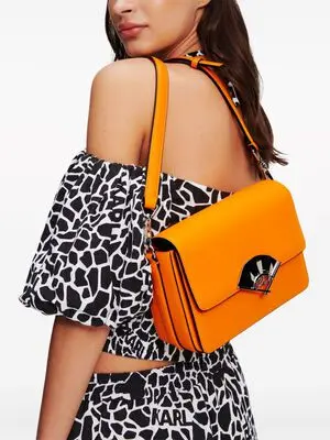 Karl Lagerfeld Signature Fan Leather Crossbody Bag