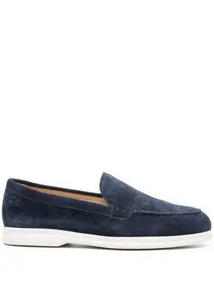 DOUCAL'S Almond-toe Suede Loafers - Blue