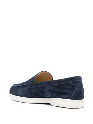 DOUCAL'S Almond-toe Suede Loafers - Blue