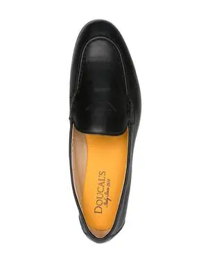 DOUCAL'S Penny-slot Leather Loafers - Black