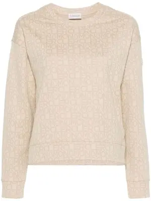 Moncler Monogram-jacquard Sweatshirt - Neutrals