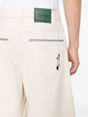 Drole De Monsieur Art De La Table Denim Shorts - Neutrals