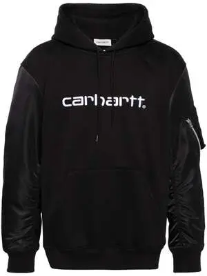 Junya Watanabe X Carhartt Embroidered Logo Hoodie - Black