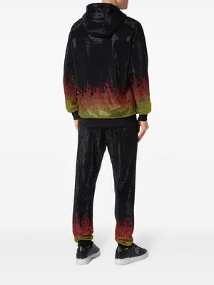 Philipp Plein Crystals Flame Hooded Tracksuit Set