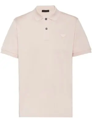 Prada Triangle-logo Cotton Polo Shirt Pink