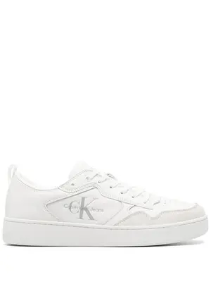 Calvin Klein Debossed-logo Leather Trainers