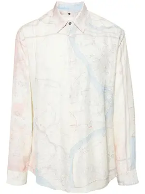 OAMC Map-print Shirt - Neutrals
