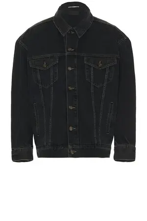 Saint Laurent Egg Shape Denim Jacket - Dark Blue Black