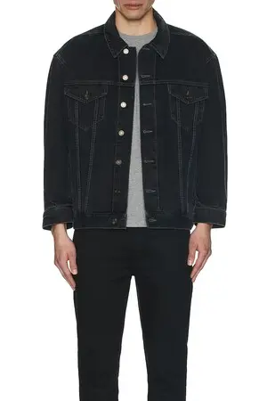 Saint Laurent Egg Shape Denim Jacket - Dark Blue Black