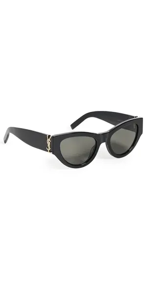 Saint Laurent Monogram Cat Eye Sunglasses - Black/black/grey
