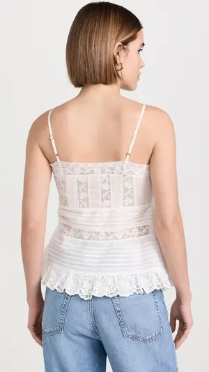 LoveShackFancy Charlieann Camisole - Bright White