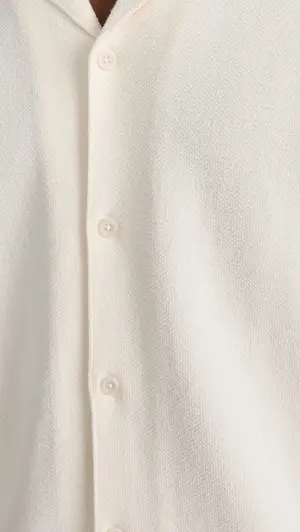 Vince Boucle Button Down Shirt - Bone