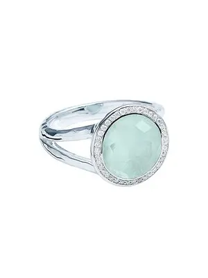Ippolita Lollipop Mini Lollipop Sterling Silver, Gemstone & 0.14 Tcw Diamond Ring - Amazonite