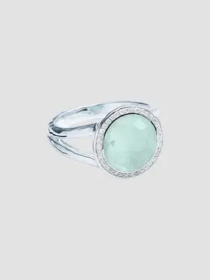 Ippolita Lollipop Mini Lollipop Sterling Silver, Gemstone & 0.14 Tcw Diamond Ring - Amazonite
