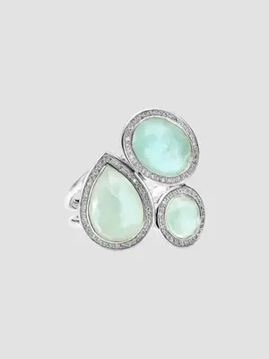 Ippolita Lollipop 3-stone Sterling Silver, 0.41 Tcw Diamond & Triplet Ring