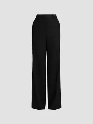 Kiton Wide-leg Linen-blend Pants - Black