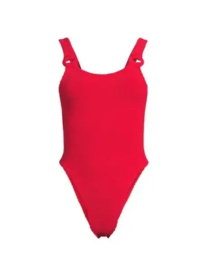 Hunza G Domino Circle-insert One-piece Swimsuit Red