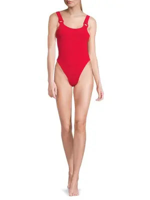 Hunza G Domino Circle-insert One-piece Swimsuit - Red