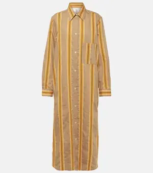 TOTEME Jacquard Striped Shirt Dress - Brown