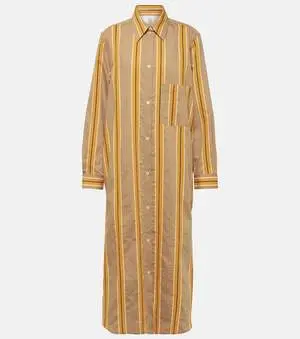 TOTEME Toteme Jacquard Striped Shirt Dress Brown