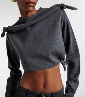 Loewe Tie-detail Cotton Crop Top