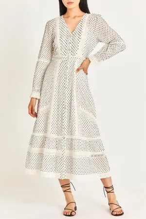 Loveshackfancy Desert Victorian Midi Dress In White - 50% Off | Editorialist