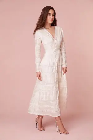 LoveShackFancy Ellitia Victorian Lace Maxi Dress