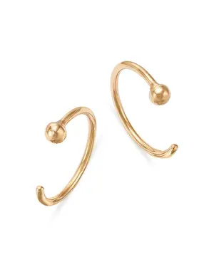 Zoe Chicco 14k Yellow Tiny Ball Hoop Earrings - Gold