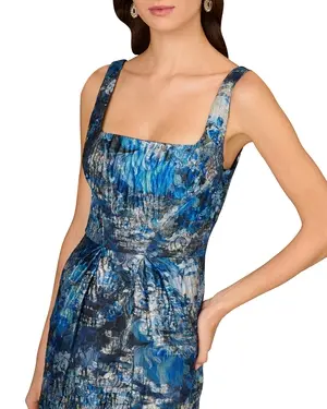 Aidan Mattox Printed Jacquard Gown