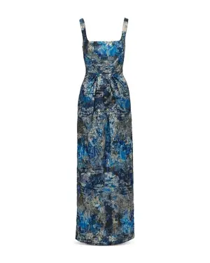 Aidan Mattox Printed Jacquard Gown
