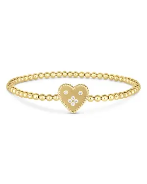 Roberto Coin 18k Yellow Venetian Princess Diamond Heart Bracelet - Gold