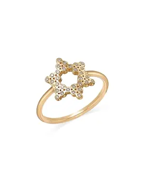 Zoe Chicco 14k Yellow Diamond Star Of David Ring - Gold