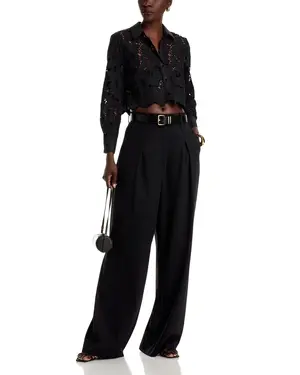 L'Agence Seychelle Lace Shirt - Black