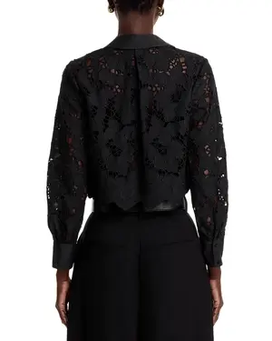 L'Agence Seychelle Lace Shirt - Black