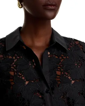 L'Agence Seychelle Lace Shirt - Black