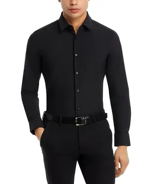 BOSS Hank Kent Slim Fit Performance Dress Shirt - Black