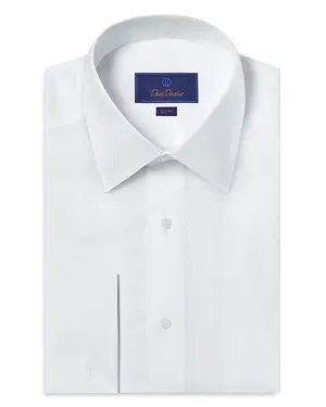 David Donahue Slim Fit Boxed French Cuff Formal Shirt - White