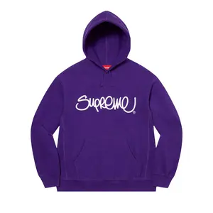 Supreme Supreme Raised Handstyle Hooded Sweatshirt Purple