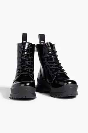 Stella McCartney Trace Glossed Combat Boots