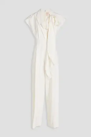 ROKSANDA Silk-trimmed Wool-twill Jumpsuit