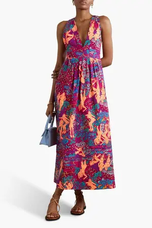 white christmas dresses Blue Floral Cutout Dress