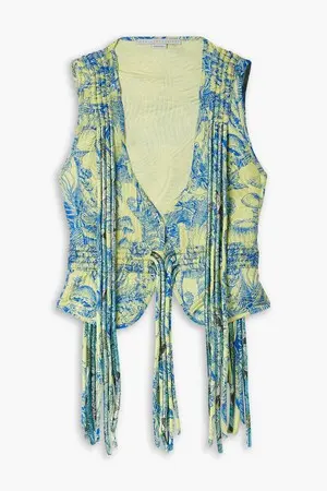 Stella McCartney Fringed Printed Silk Vest