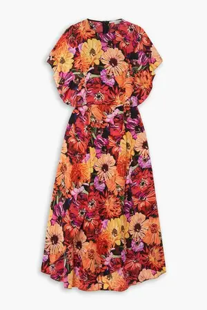 Floral Silk Midi Dresses