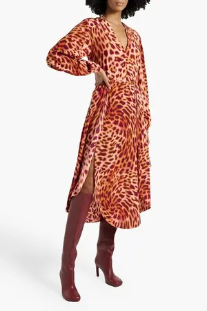 Stella McCartney Leopard-print Silk-chiffon Midi Dress