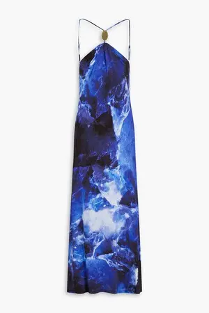 Simkhai Sunnie Printed Jersey Gown - Blue