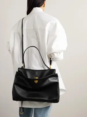 Balenciaga Rodeo Large Leather Shoulder Bag - Black