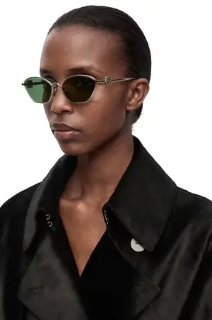 Loewe LOEWE Anagram Hexagonal Sunglasses Dark Green