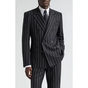 Men's Black Pinstripe