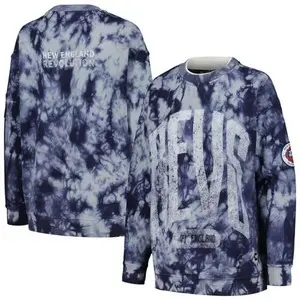 THE WILD COLLECTIVE New England Revolution Tie-dye Double Collar Sweatshirt